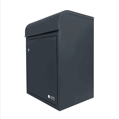 Medium Front Access Wall Mountable Secure Parcel Box - Grey - I Love ...