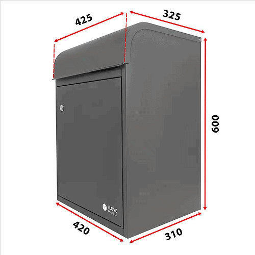 Medium Front Access Wall Mountable Secure Parcel Box - Grey - I Love ...