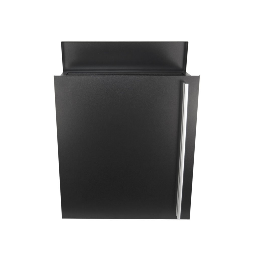 Personalised Modern Letterbox With Newspaper Holder: Black