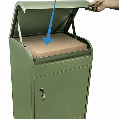 Medium Front Access Wall Mountable Secure Parcel Box - Green