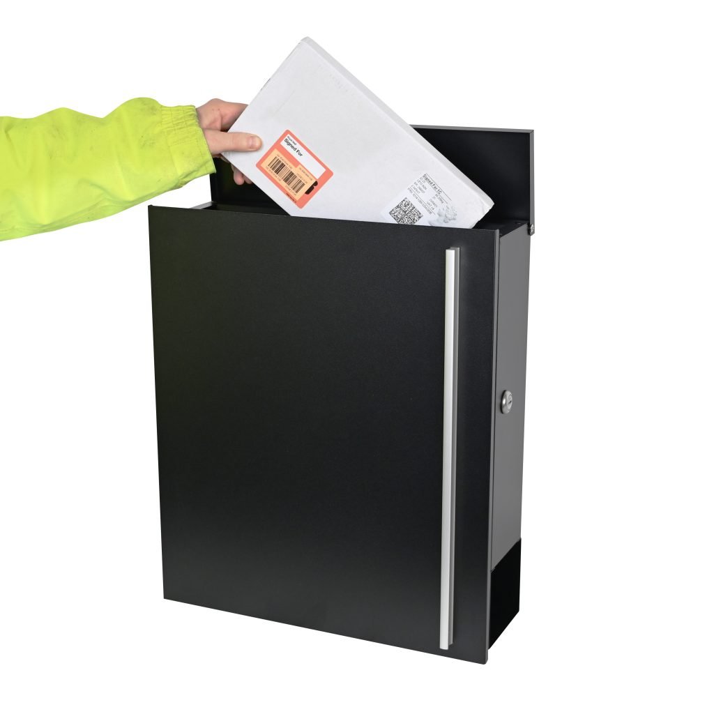 Letterbox with Newspaper Holder in Grey | iLoveParcels