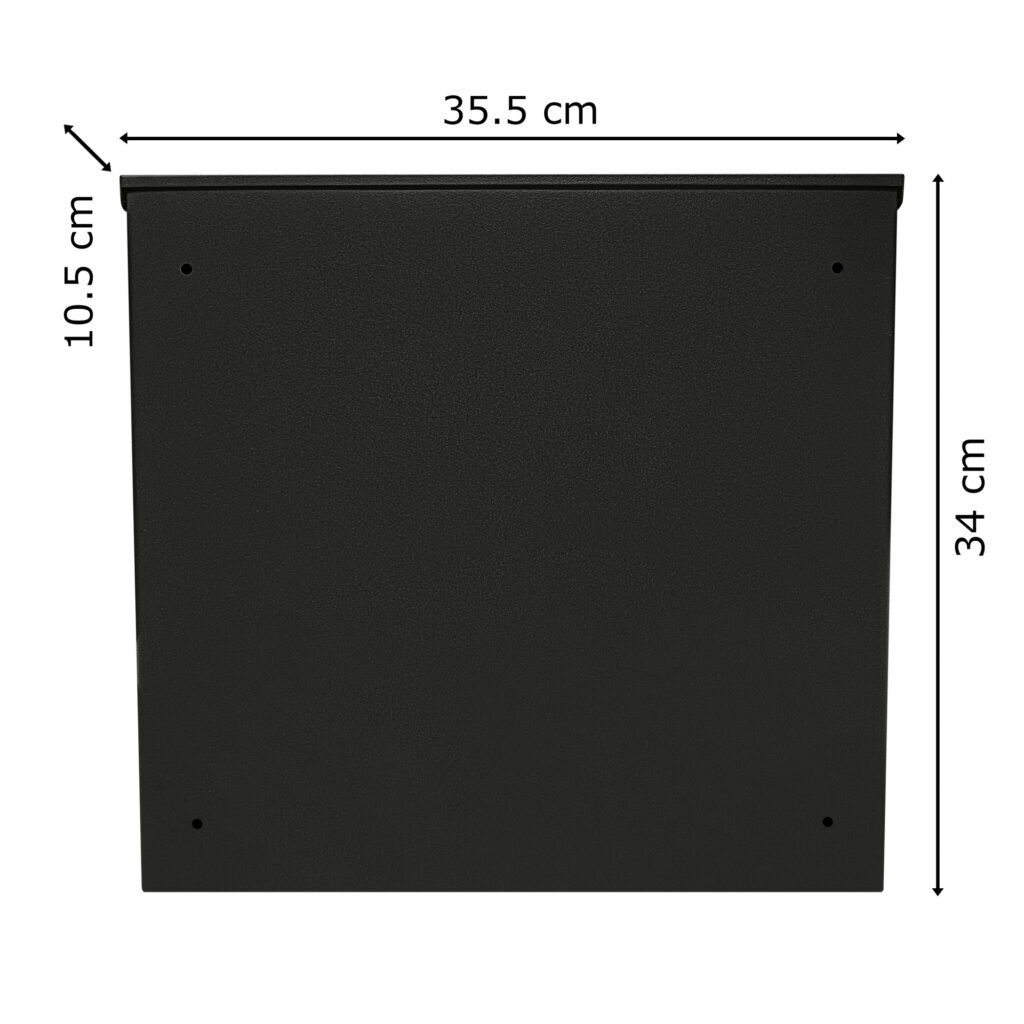 Modern Wall Mounted Letterbox - Black