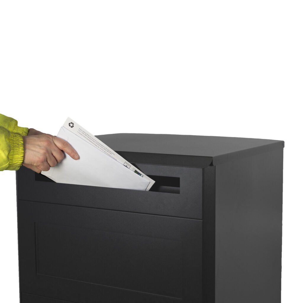 Extra Large Parcel Drop Box Front or Rear Access: Black
