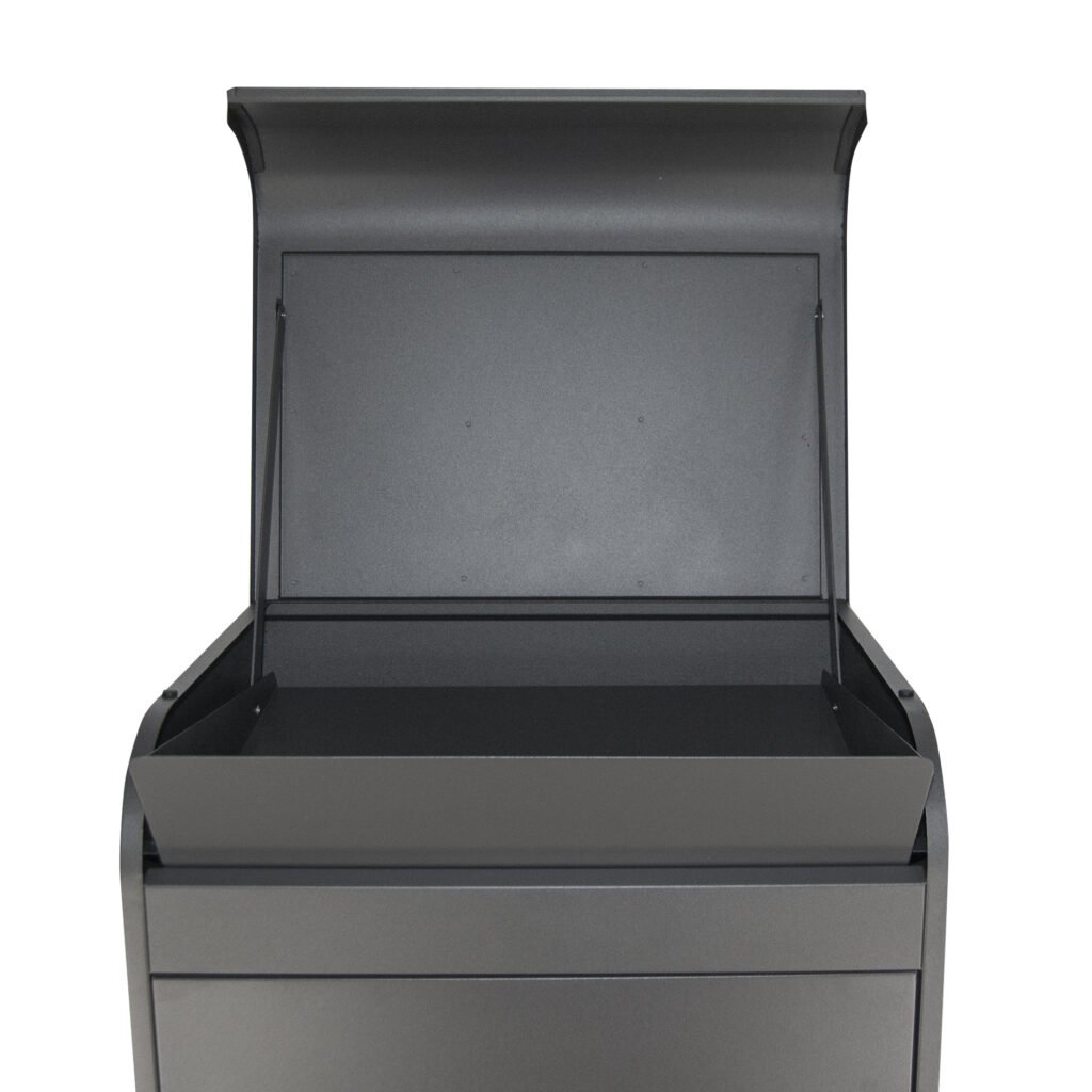 Large Front Access Wall Mountable Secure Parcel Box: Black
