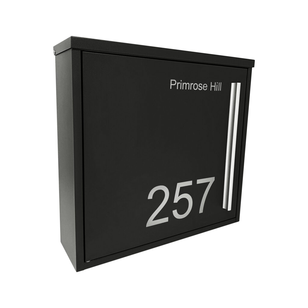Personalised Modern Wall Mounted Letterbox - Black