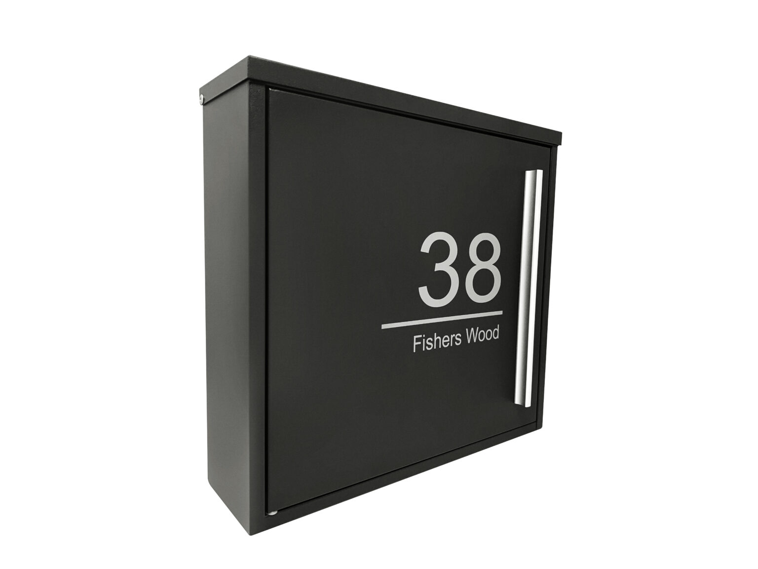 Personalised Modern Wall Mounted Letterbox - Black - ILP