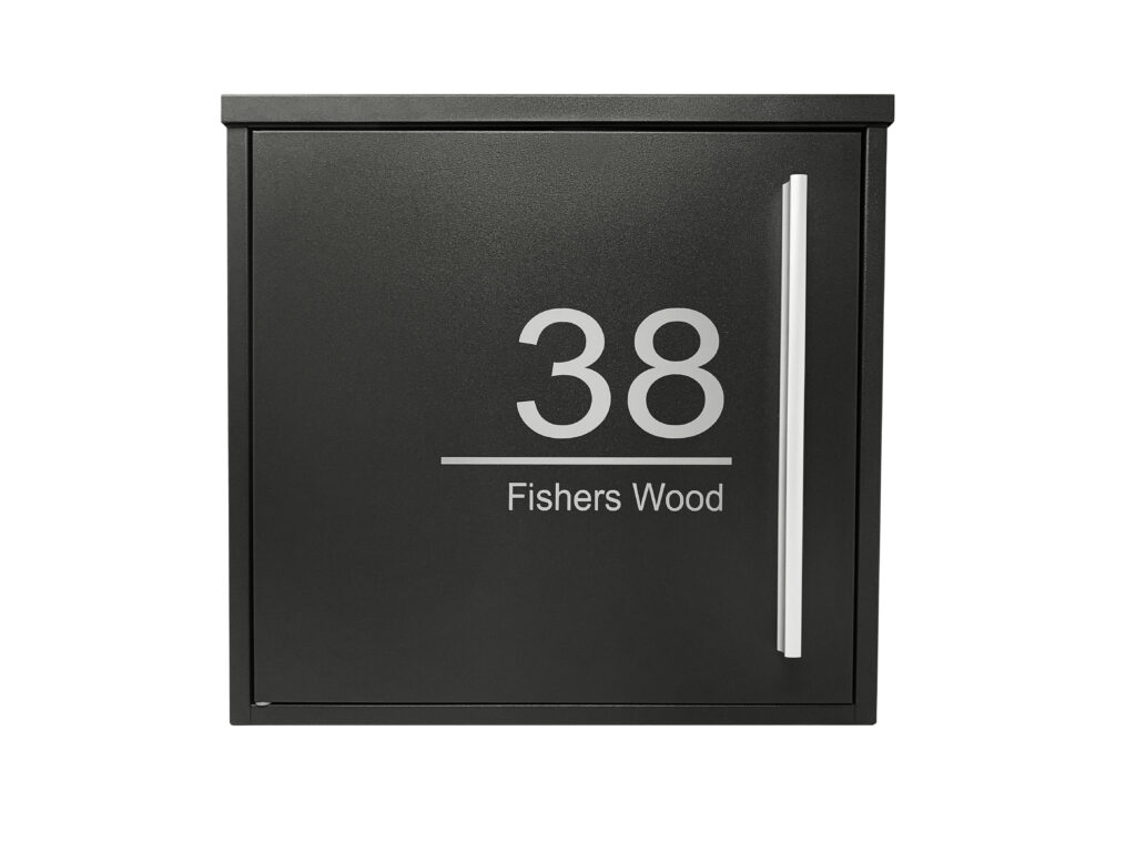 Personalised Modern Wall Mounted Letterbox - Black - ILP