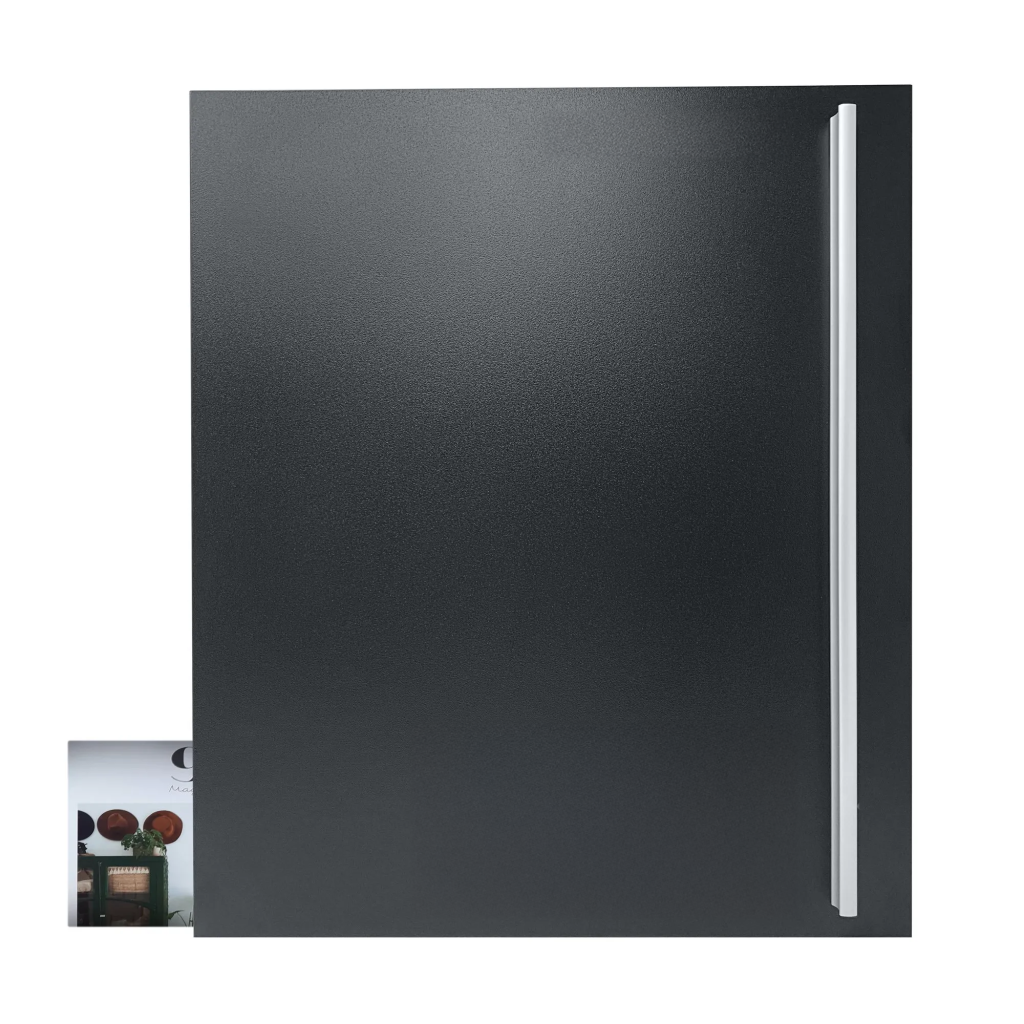 Personalised Modern Letterbox With Newspaper Holder: Black II