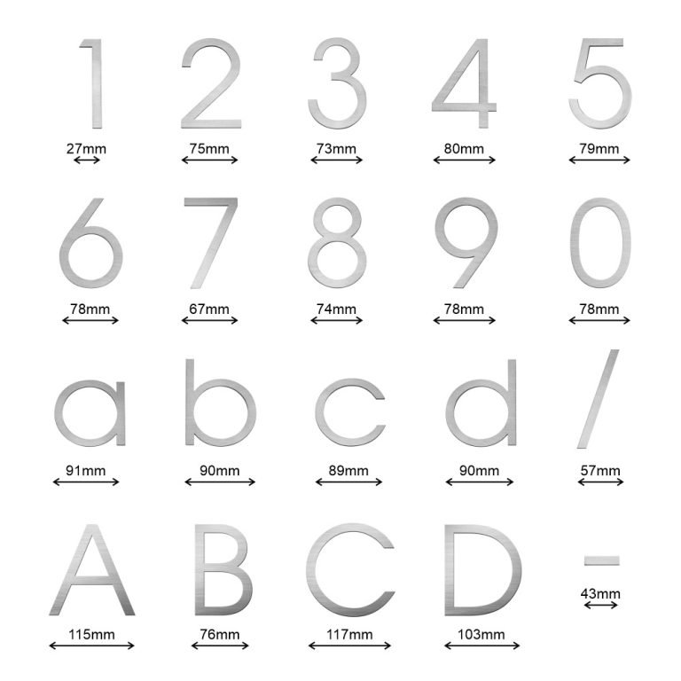 Self Adhesive House Numbers (120mm - Stainless Steel)