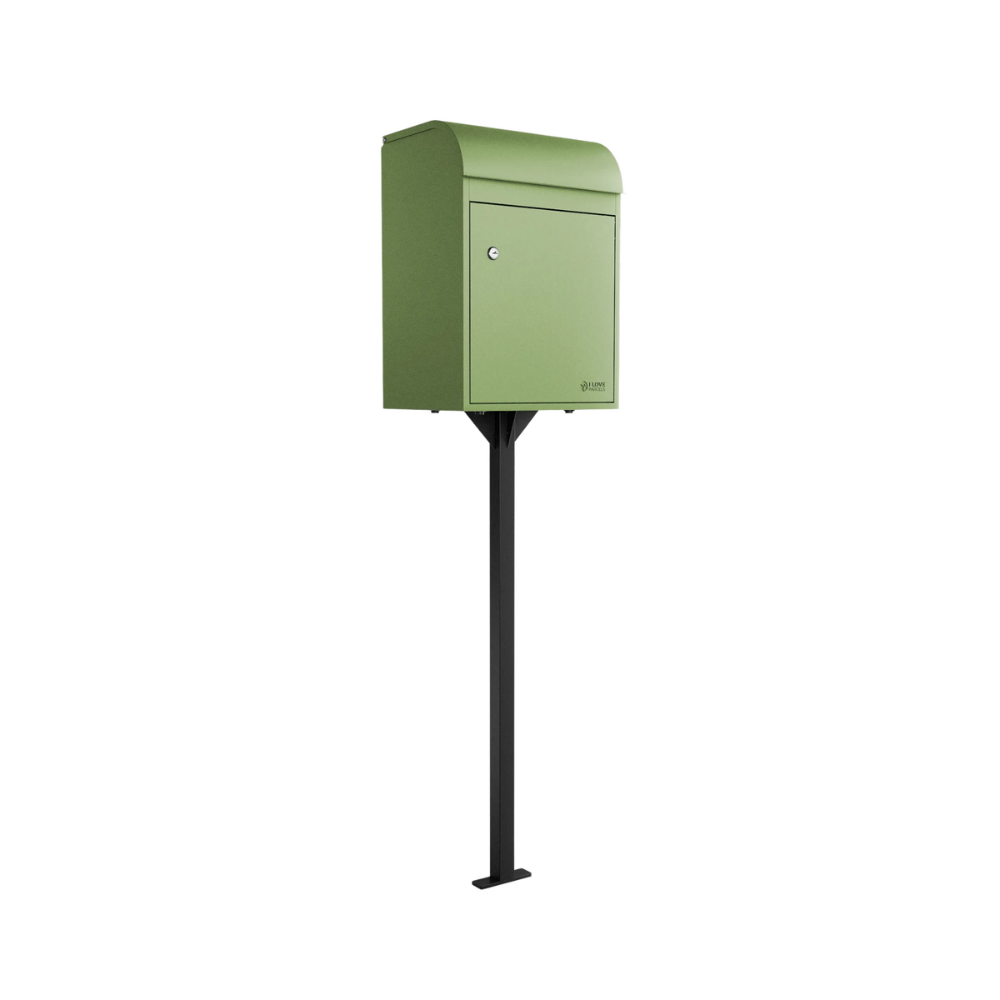 Green Post Mounted Parcel Box | Secure Freestanding Box