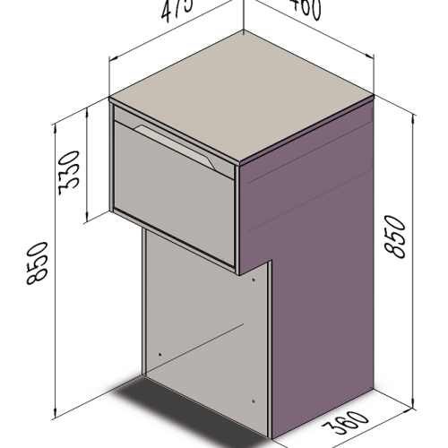 Chelsea II Parcel Post Box for Gate -Black
